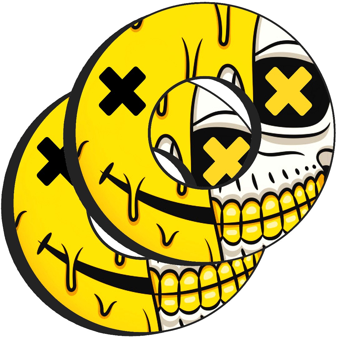 Official Gripdonuts.com - Melting Smiley Face Dirt Bike Grip Donuts